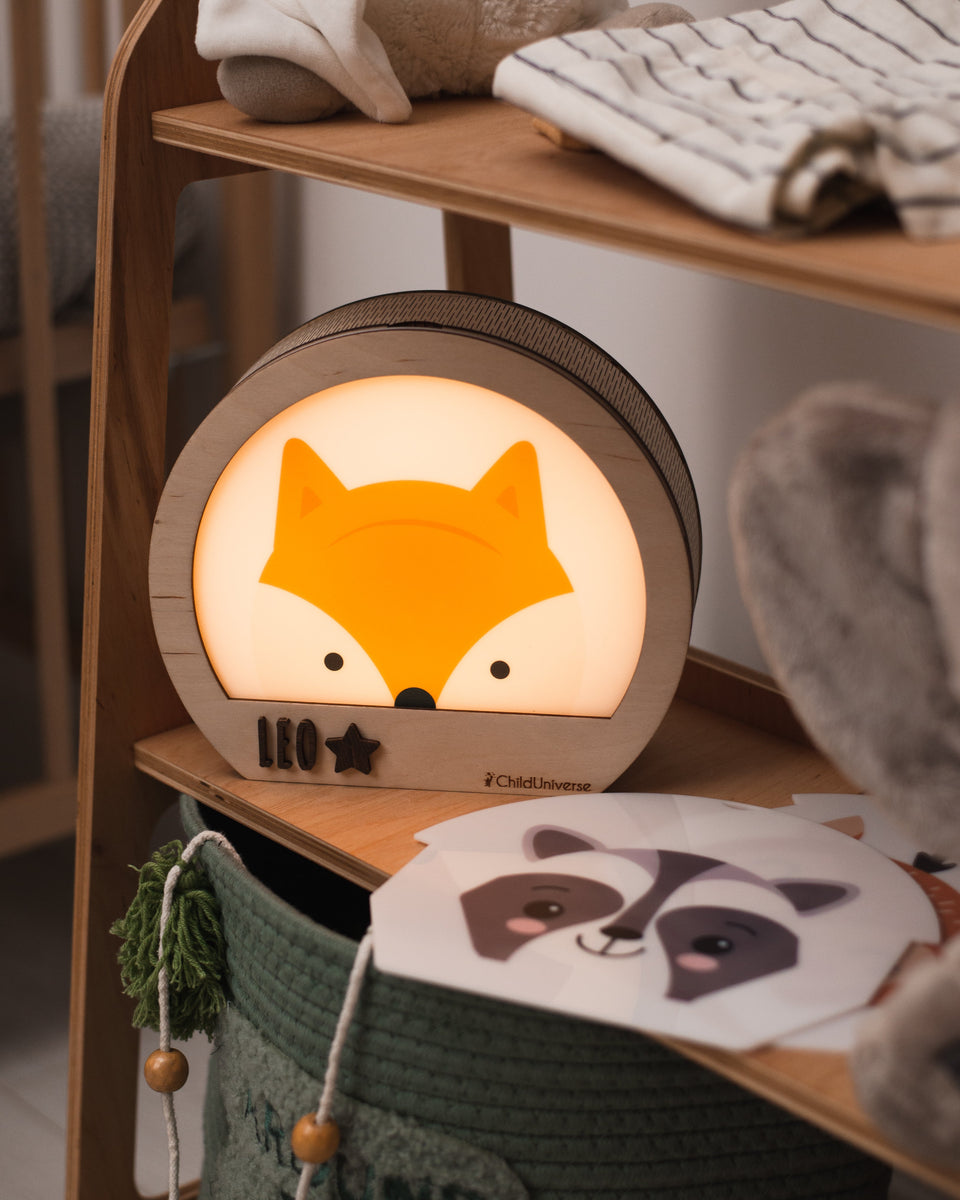 Fox Night Light ⭐ Wooden Nursery Decor