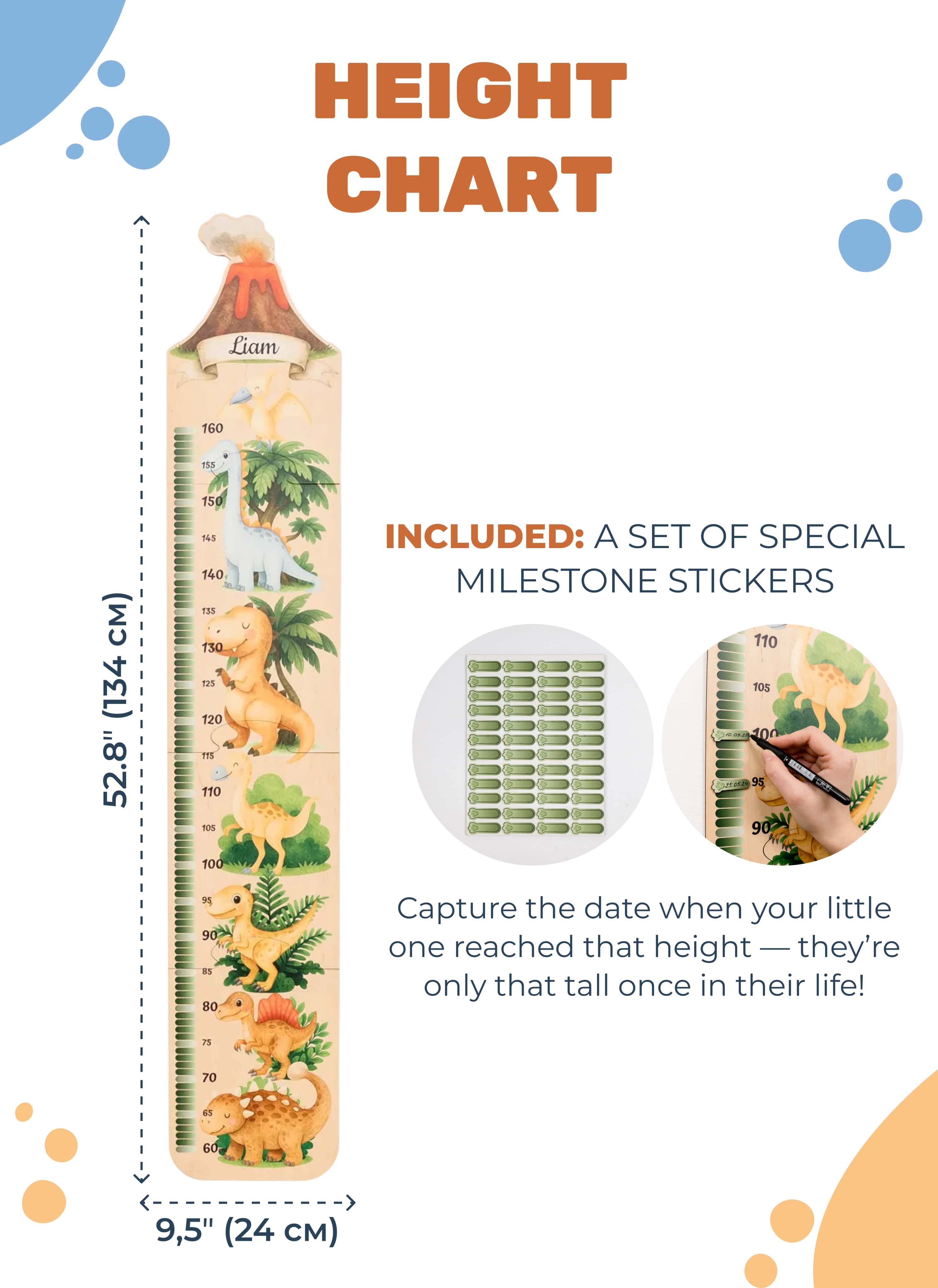 Kids Growth Chart - Dino | Child Universe