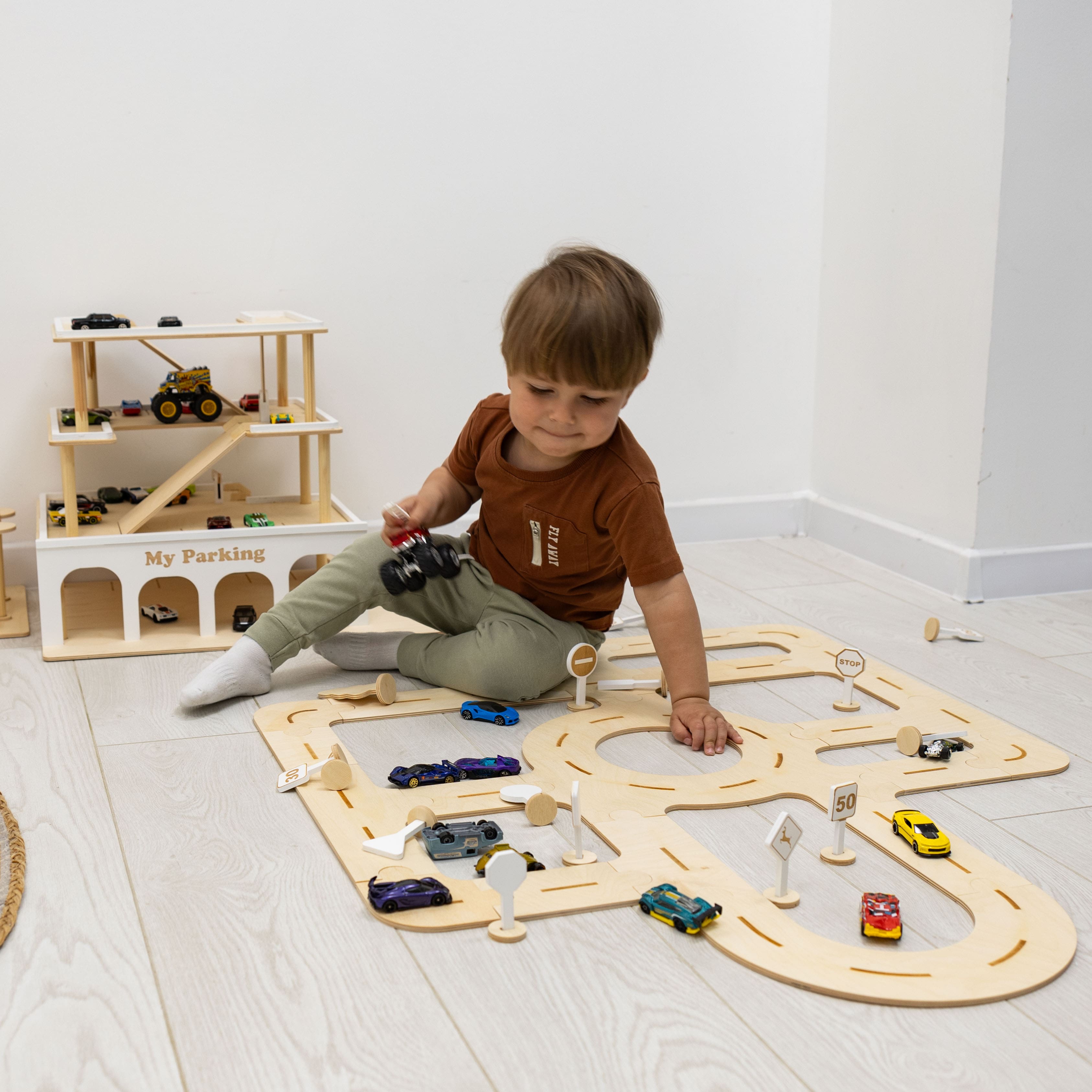 Wooden Car Track Toy – Pretend Play for Kids | Enjoy The Wood