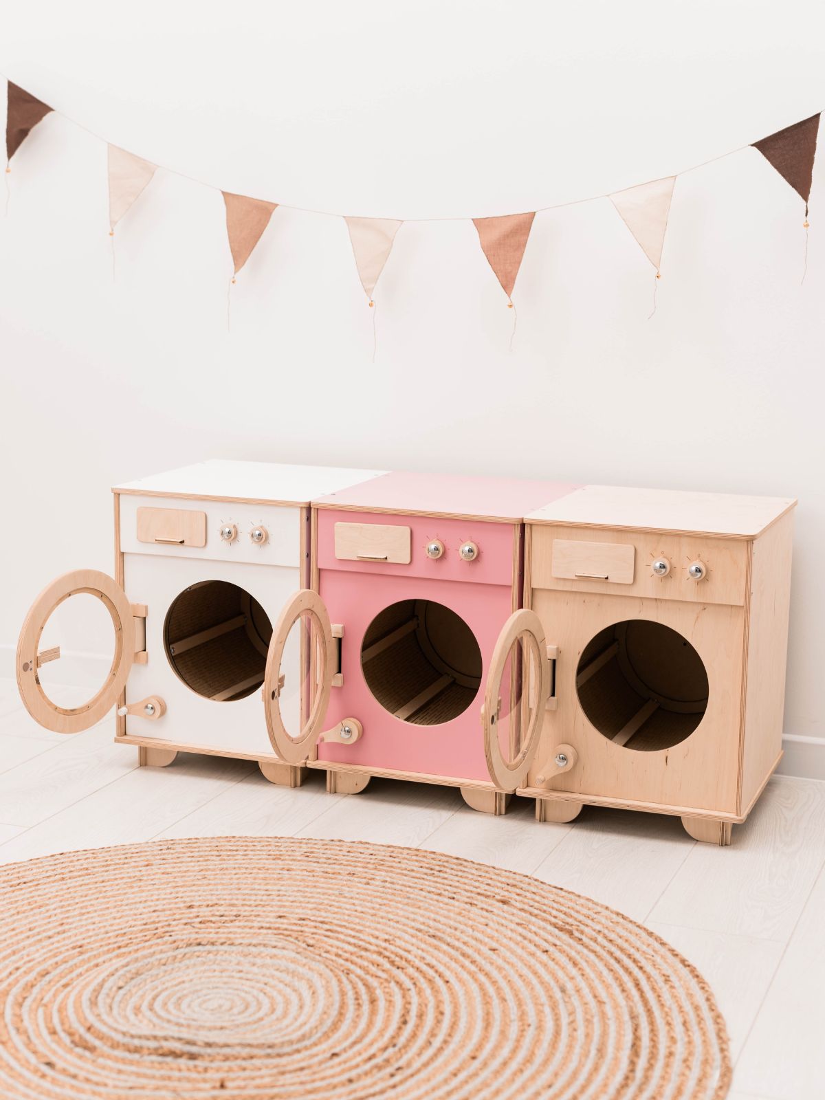 Natural Wooden Toy Washing Machine • Child Universe