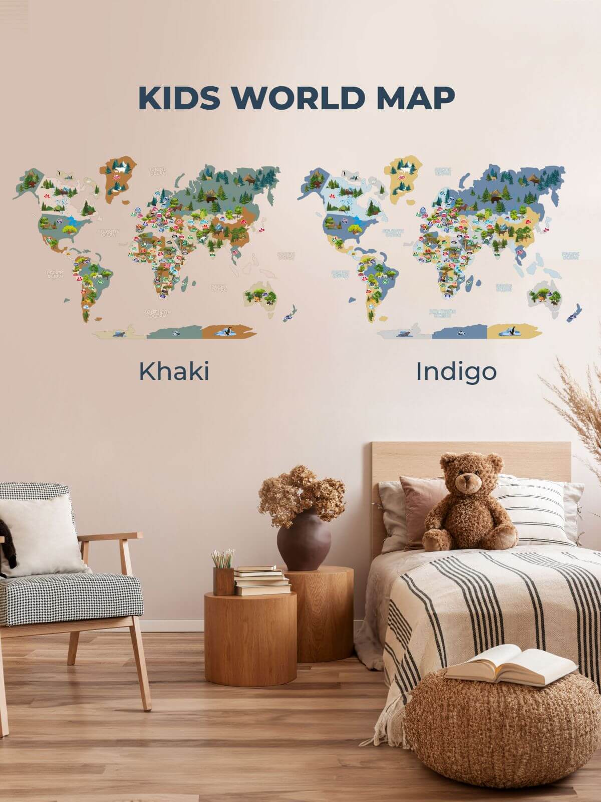 World Map Nursery 🟆 Animal World Map Nursery ChildUniverse