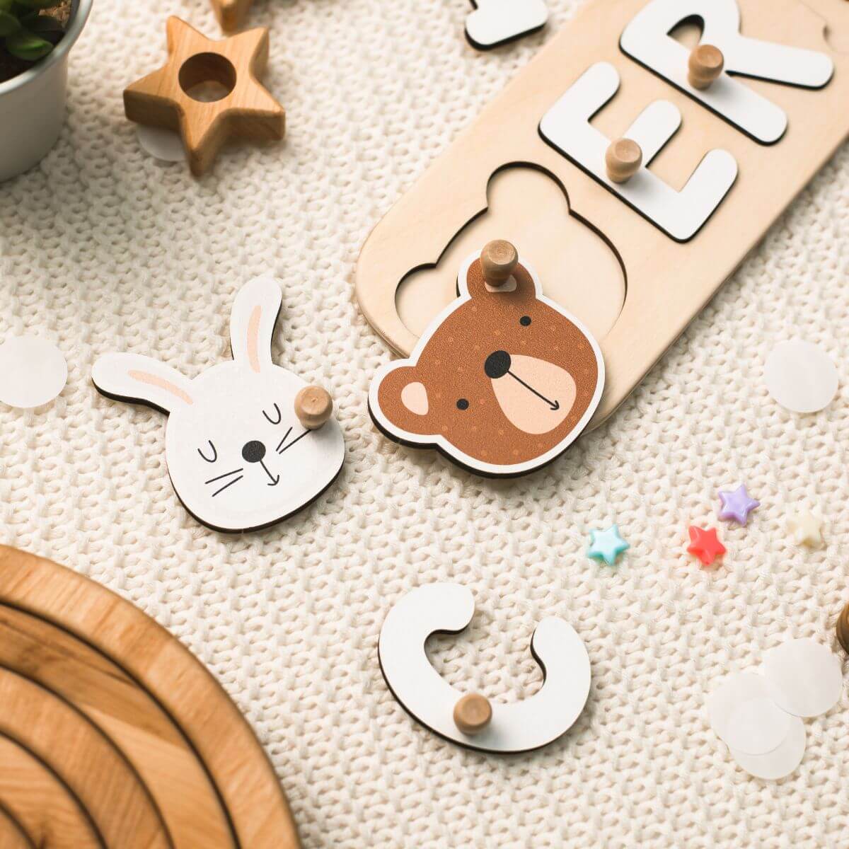 Personalized Wooden Name Puzzle with Pegs ChildUniverse