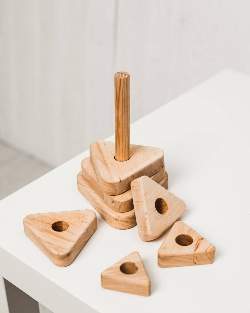 Triangle Stacking Toy Creative Toddler's Gift by ChildUniverse