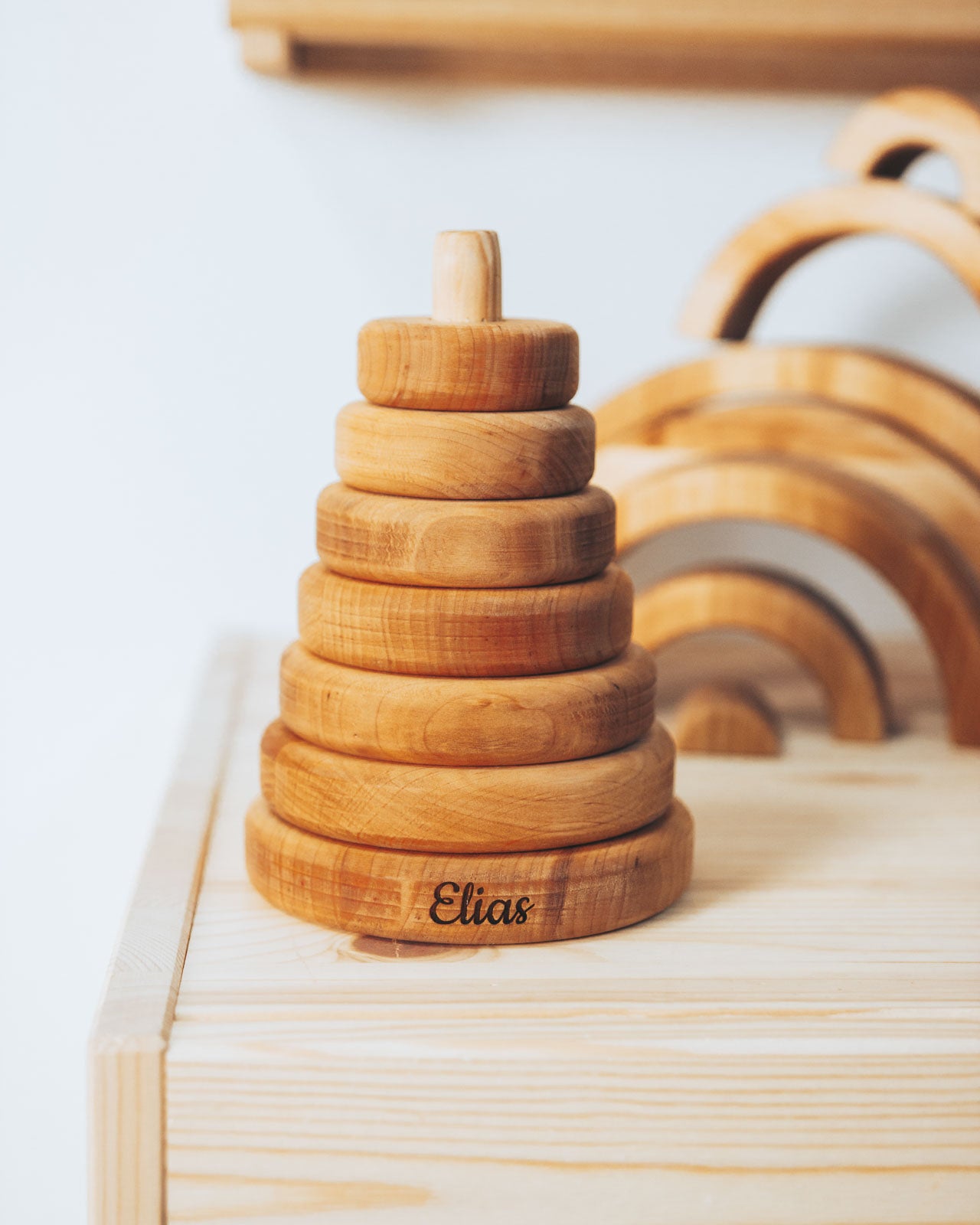 Natural Wood Ring Stacker Best Price at ChildUniverse