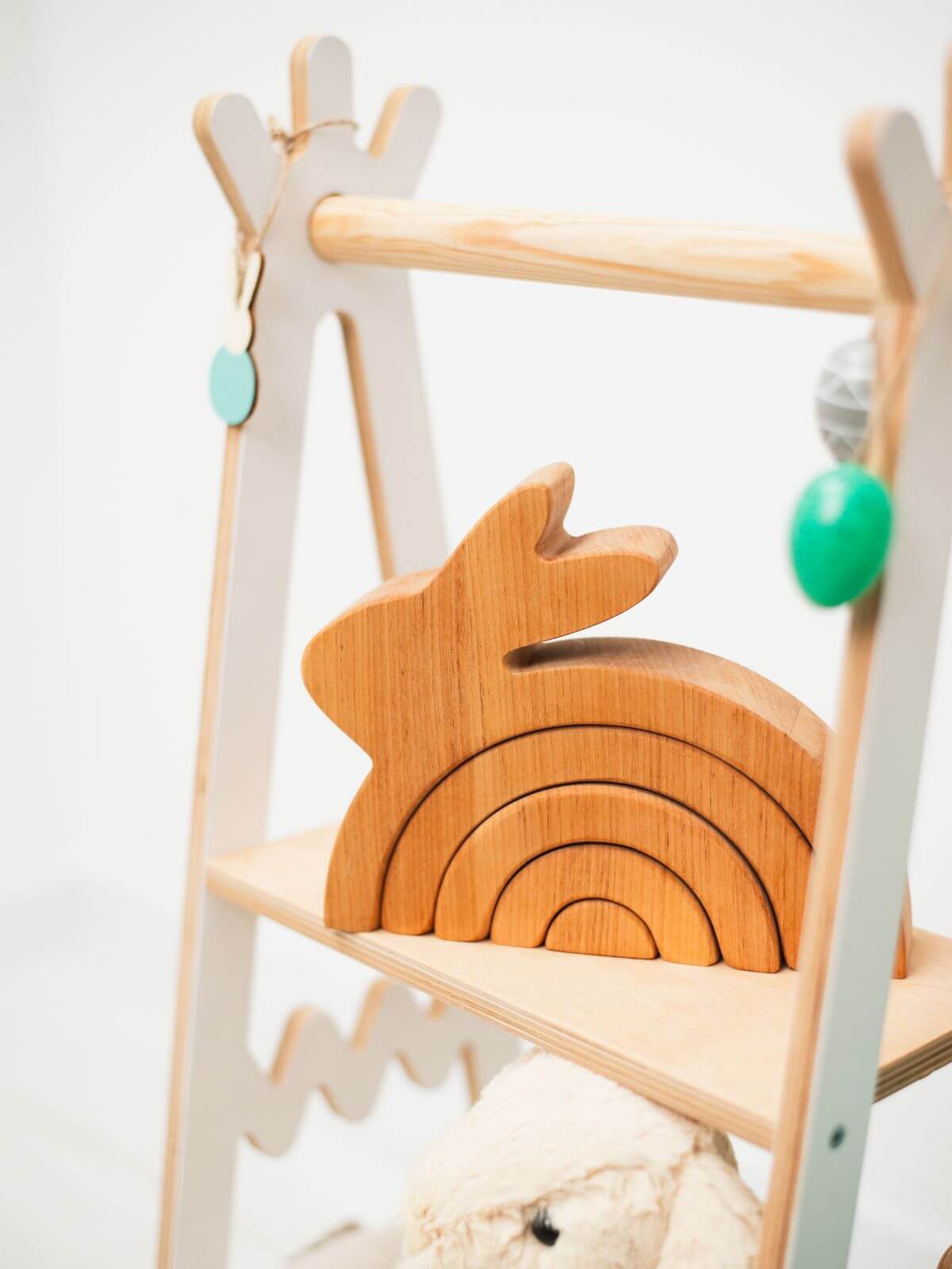 Wooden Bunny Stacker Easter 2024 with ChildUniverse
