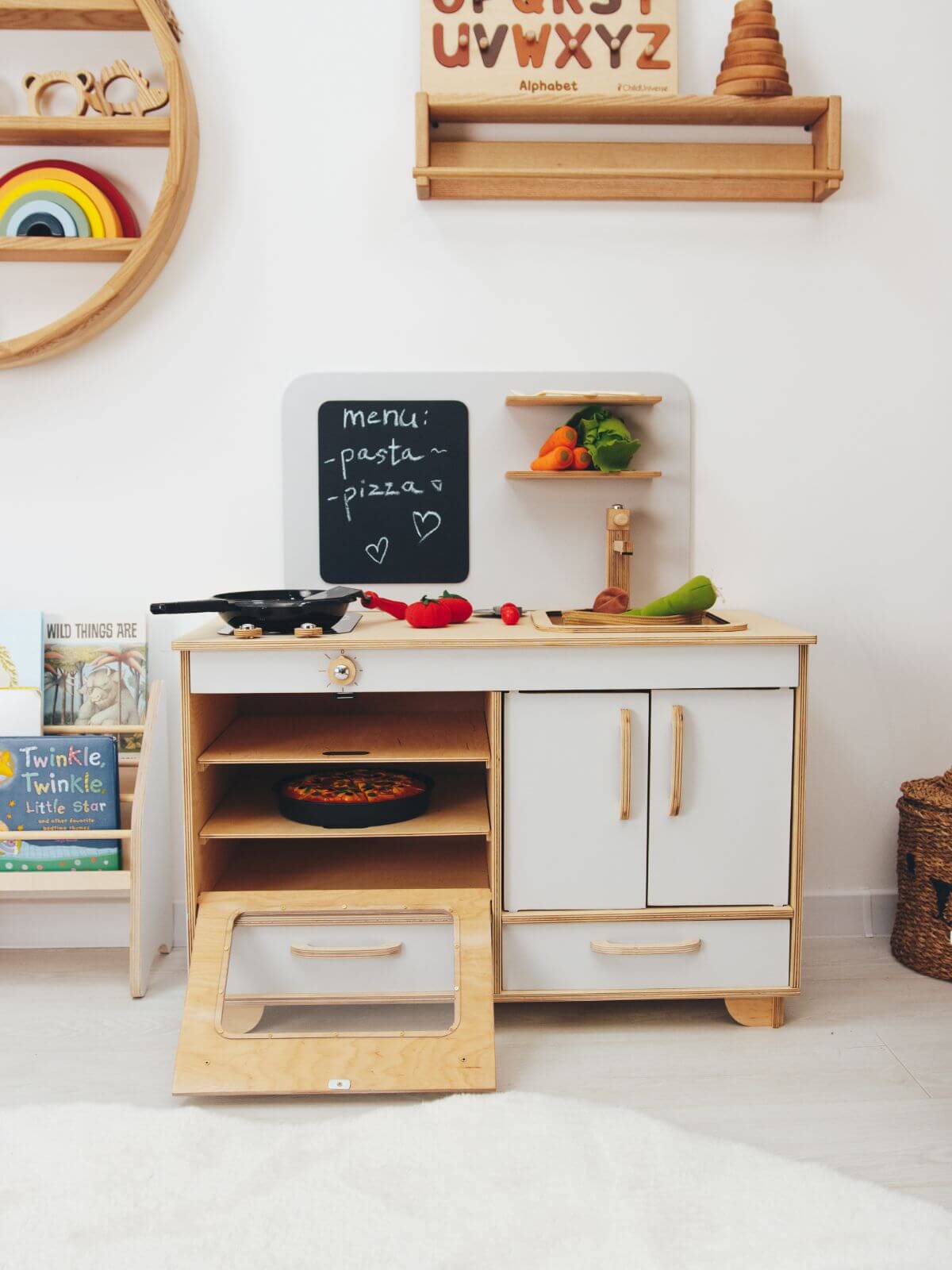 Grey Play Kitchen Creative Kid's Gift by ChildUniverse